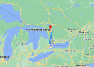 Route from Toronto map | Harvest festival by alienInFlux, Canada